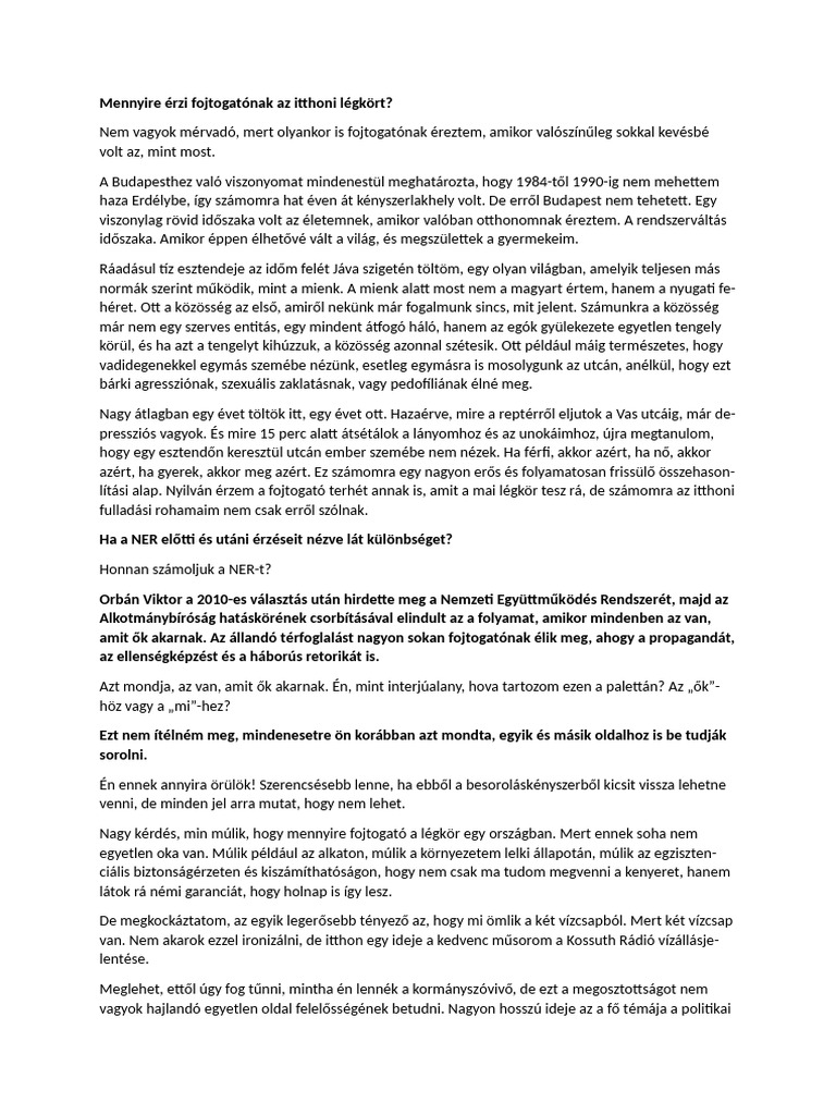 Bartis Attila szerkesztett interjú-KÉSZ 2-KÜLDVE | PDF