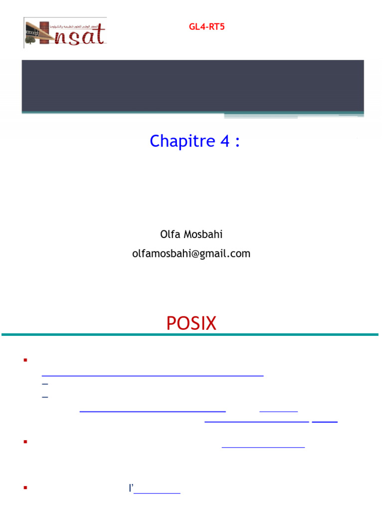 Chapitre 4-POSIX | PDF