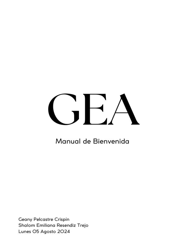 Manual de bienvenida GEA | PDF
