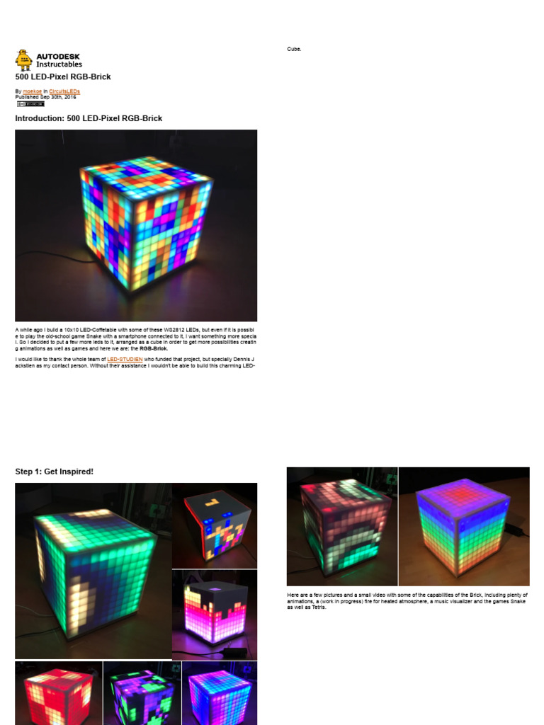 500 LED-Pixel RGB-Brick - 9 Steps (With Pictures) - Instructables | PDF
