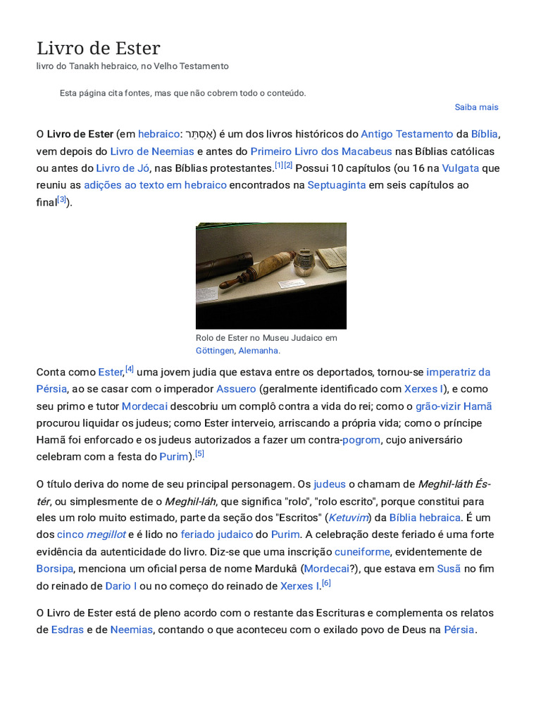 História e Significado do Livro de Ester | PDF | Livro de Ester ...