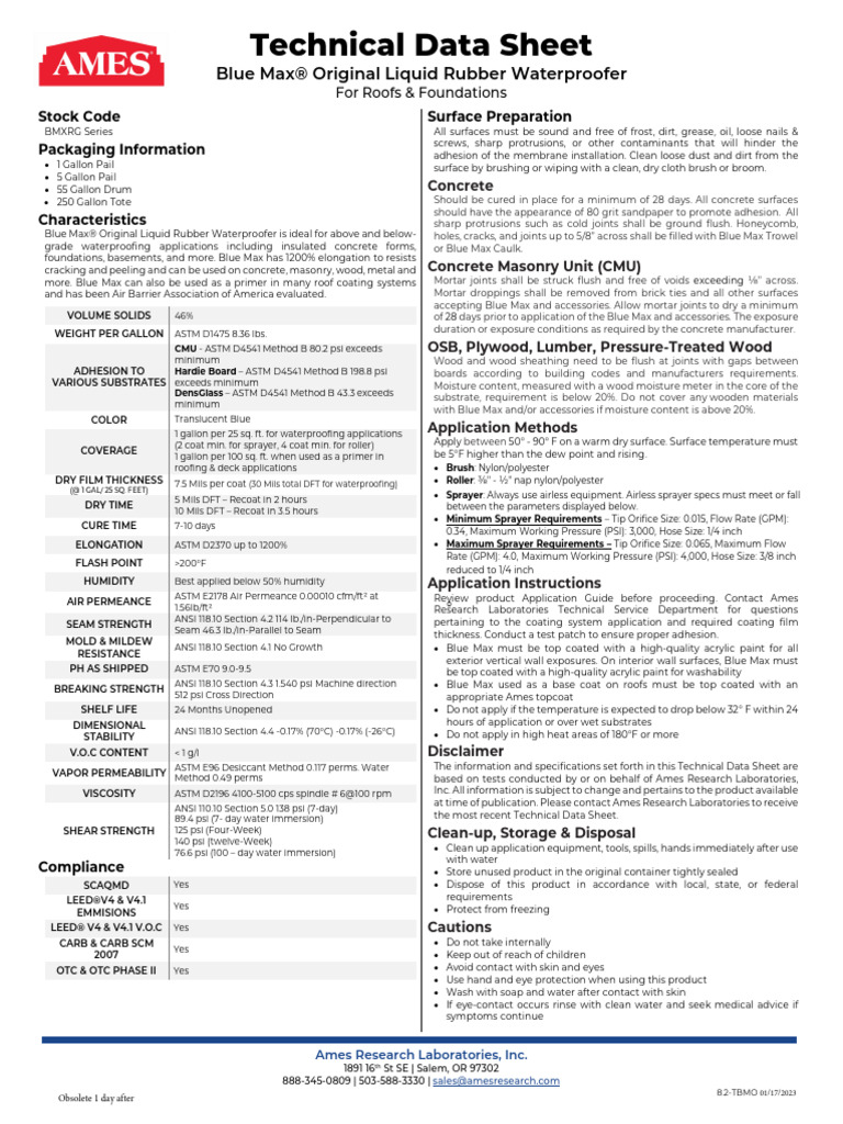 TDS - Blue-Max-Original - Blue | PDF