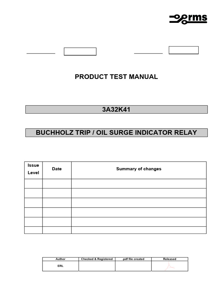 Buchholz Relay Test Report | PDF