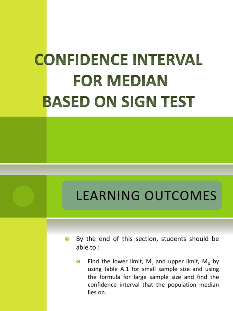 Confidence Intervals for Population Median | PDF | Confidence Interval ...