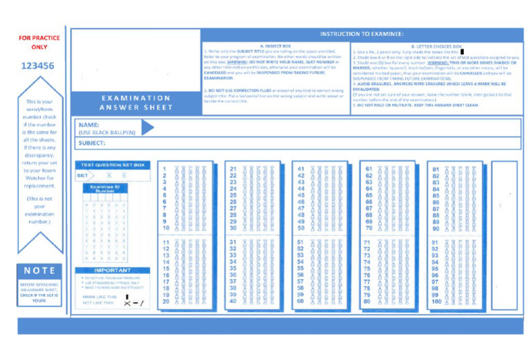 PRC Answer Sheet | PDF