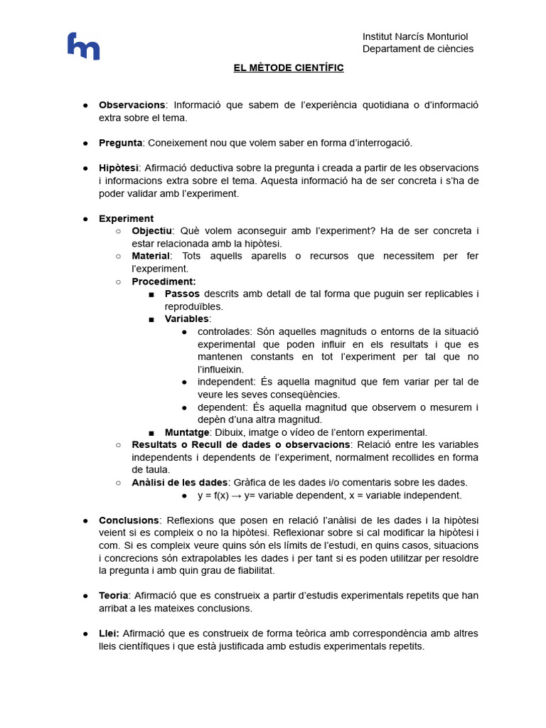 El Mètode Científic | PDF