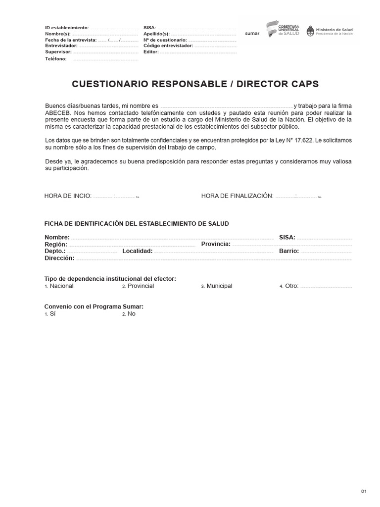 Anexo II Cuestionario Director Caps Sumar | PDF
