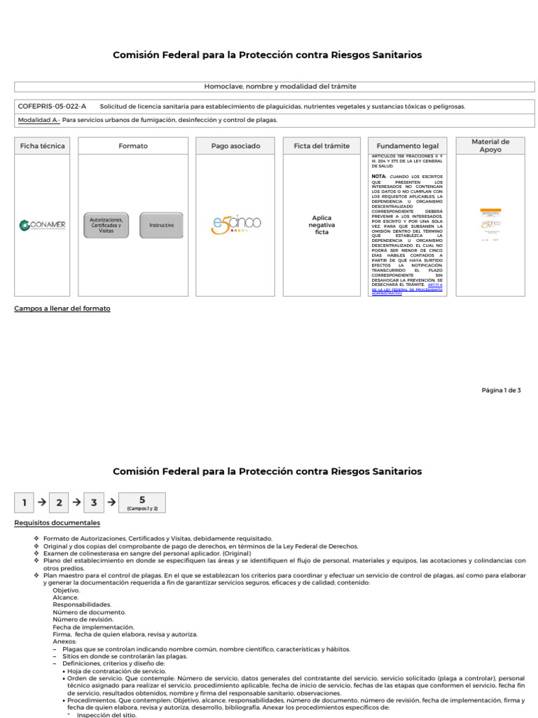 Cofepris 05 022 A | PDF | Pesticida