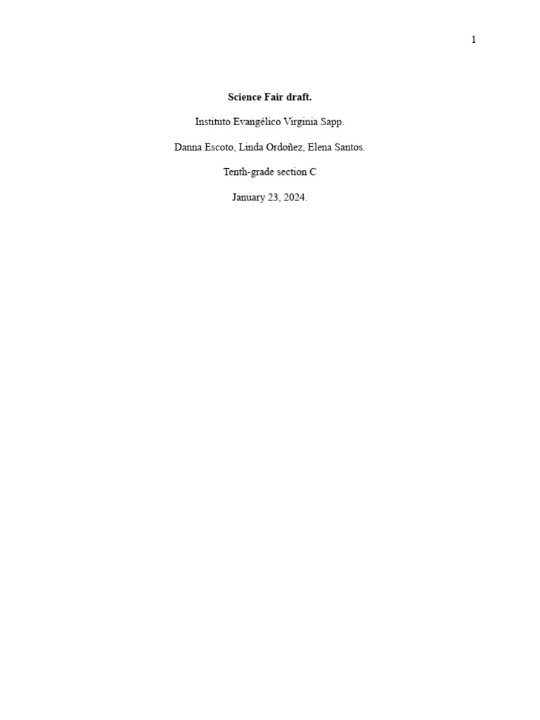 Science Fair DRAFT | PDF