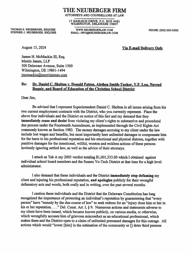 TSN Demand Letter - Christina Final | PDF