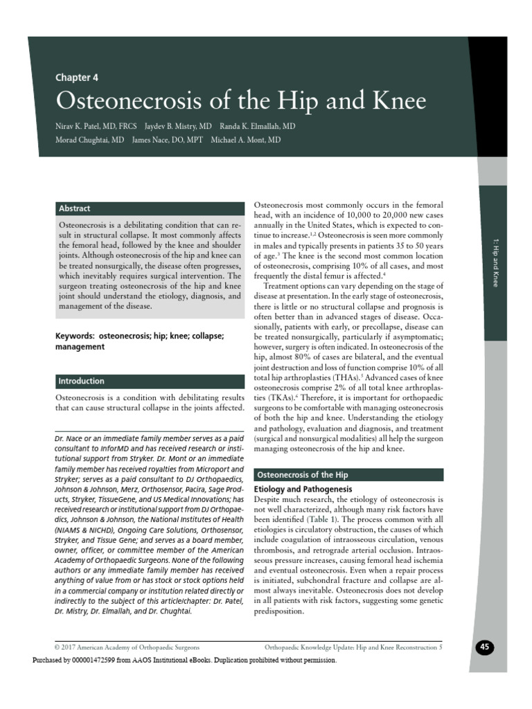 OKU 5 Hip and Knee Necrosis | PDF