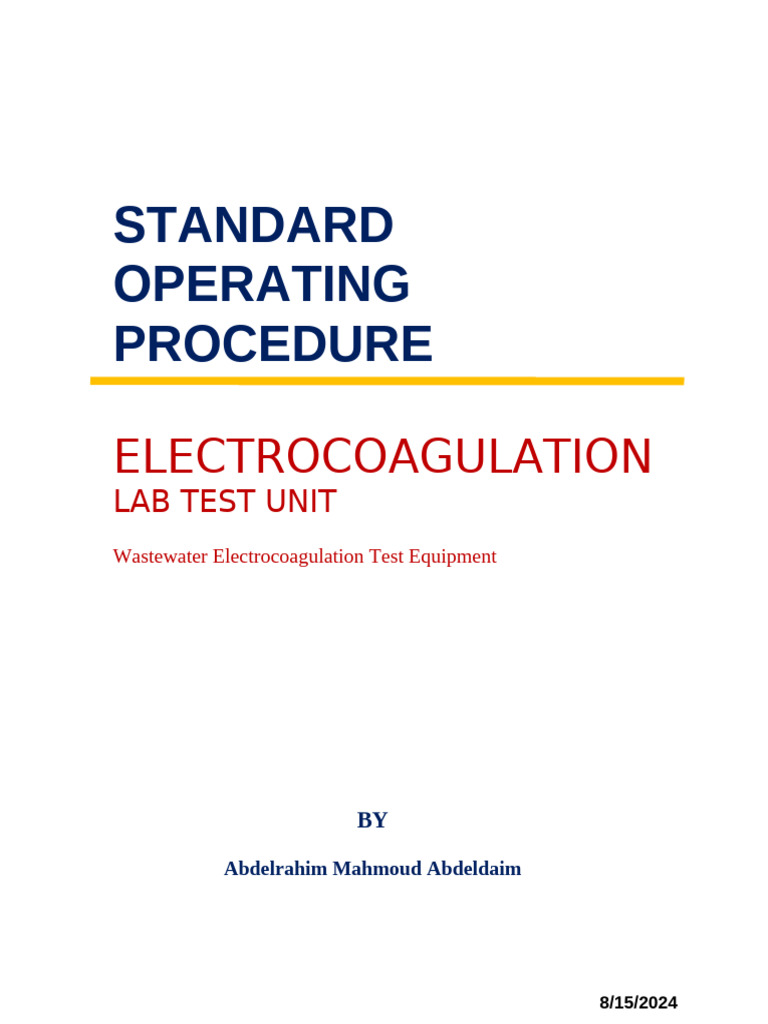 Standard Operating Procedure | PDF