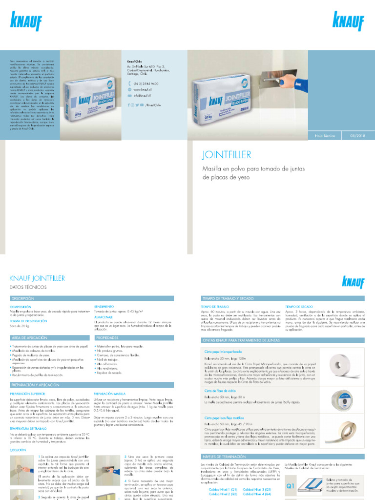 003.1.2.2 Ficha Knauf Masilla Jointfiller | PDF