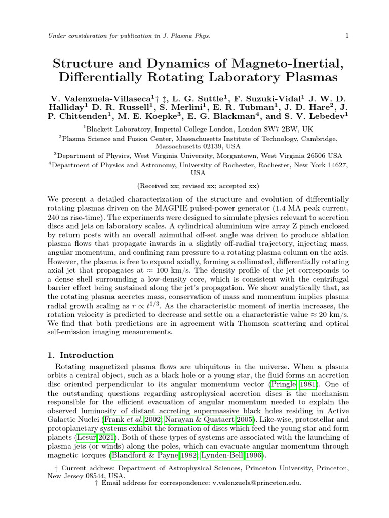 Structure and Dynamics of Magneto-Inertial, Differentially Rotating ...
