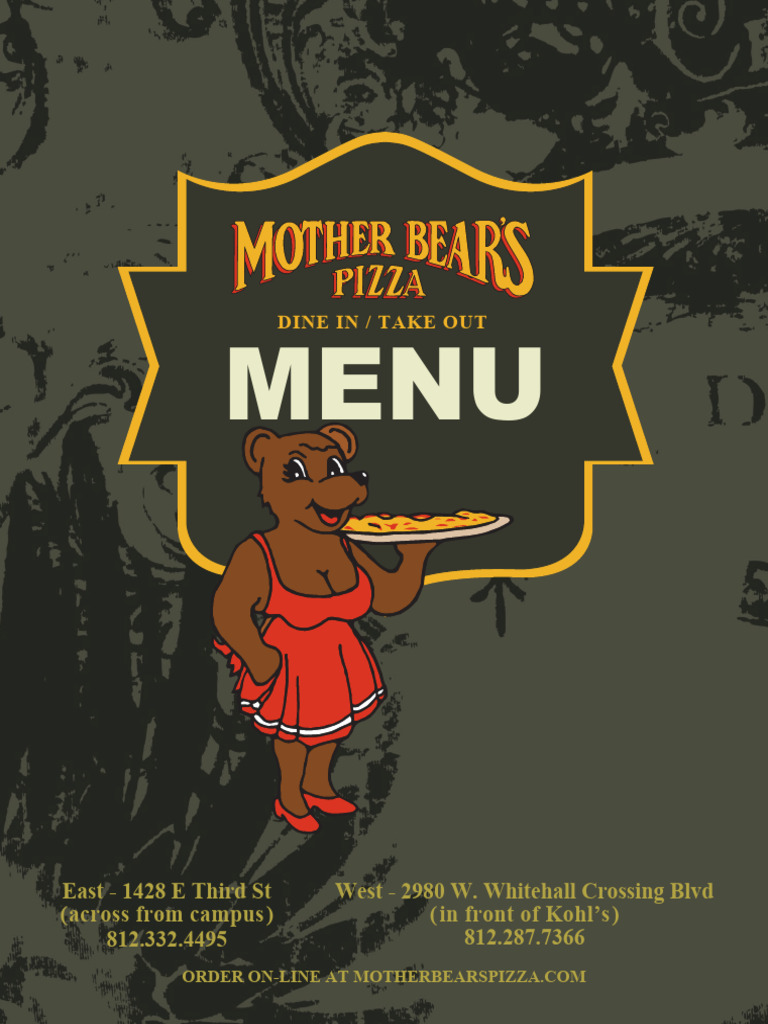 Mother Bear's Pizza Menu Overview | PDF | Pizza | Sausage