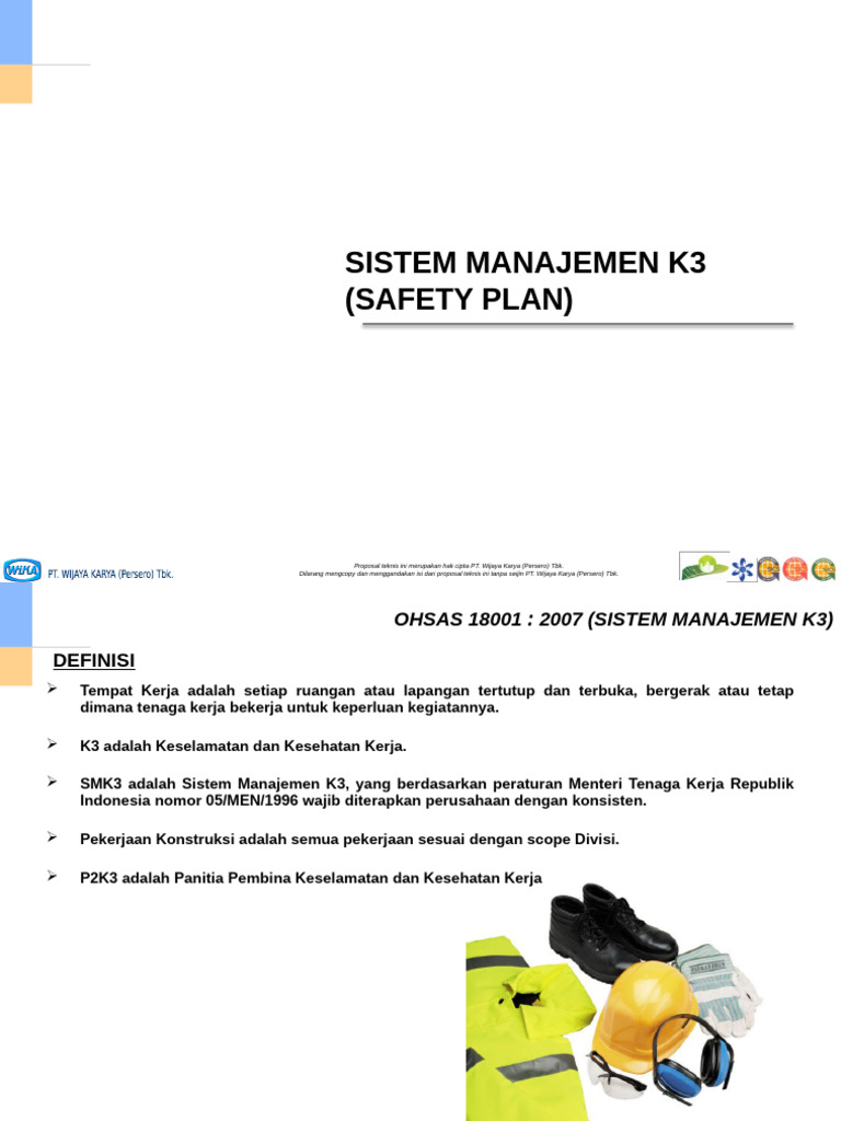 Sistem Manajemen K3 (Safety Plan) | PDF