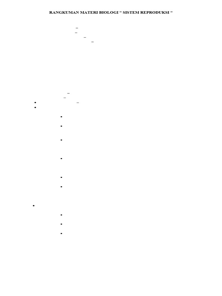 Rangkuman Materi Biologi Sistem Reproduksi | PDF