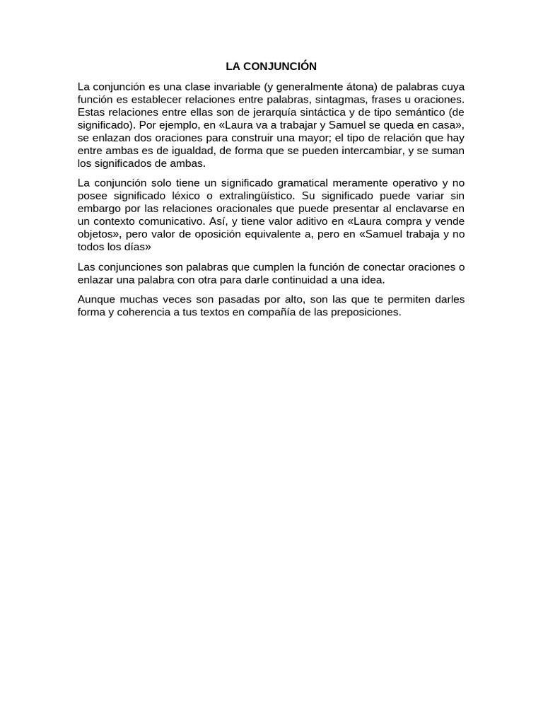 La Conjunción | PDF