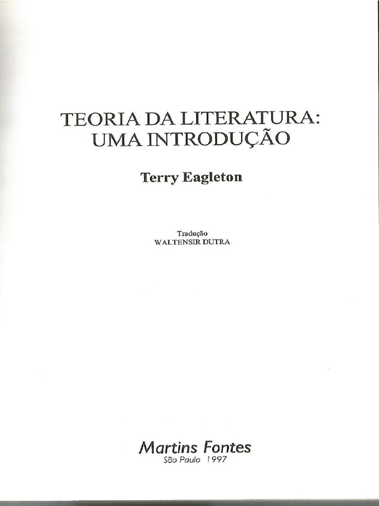 Terry Eagleton O Que Eh Literatura | PDF