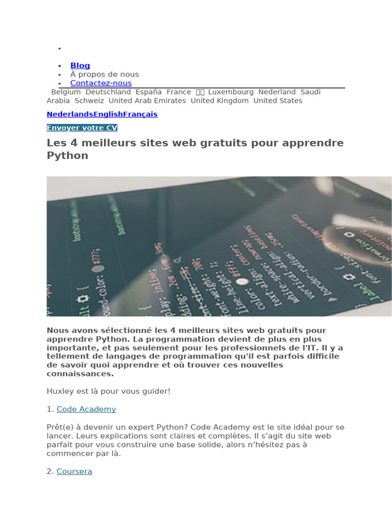 sources pour apprendre python | PDF