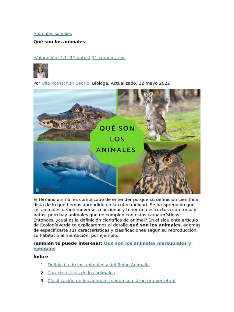 Animales | PDF
