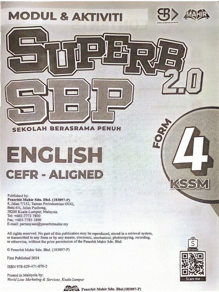 Mahir Modul & Aktiviti Superb 2 0 SBP English Form 4 Unit 1 | PDF