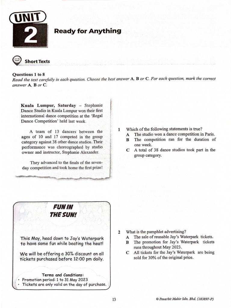 Mahir Modul & Aktiviti English Form 4 (Unit 2) | PDF