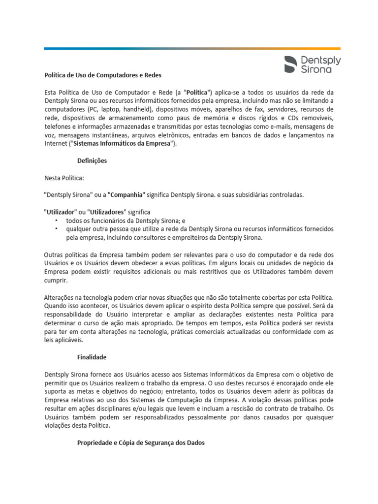 Computer and Network Usage Policy and Acknowledgement PT | PDF