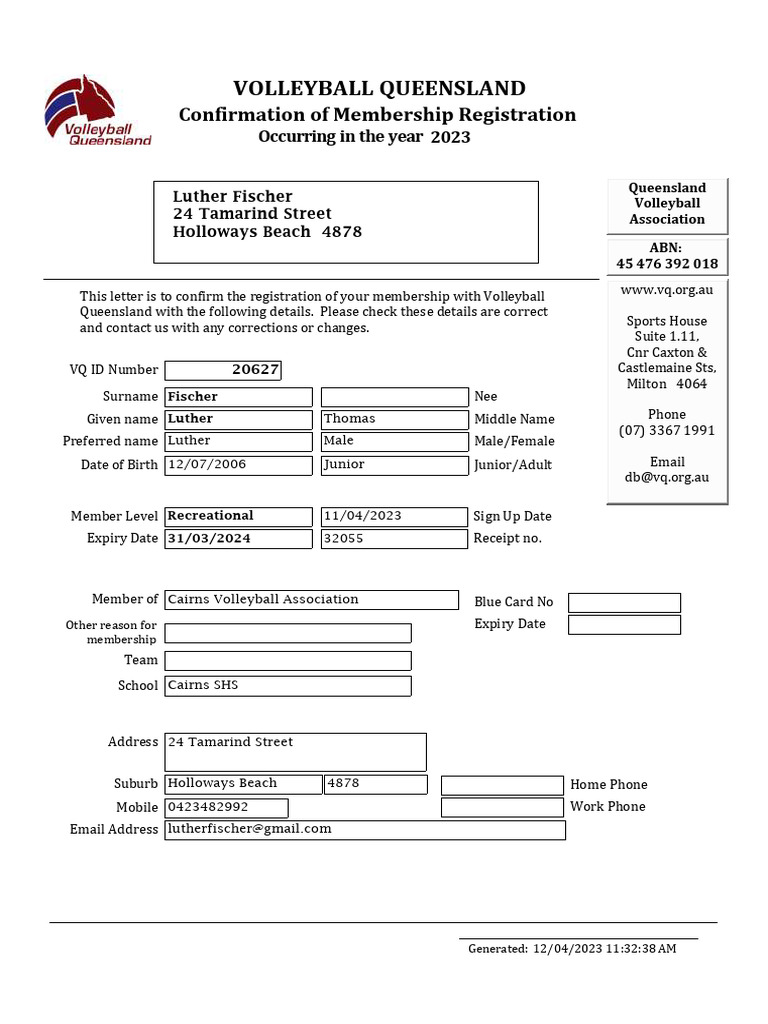 Confirmation of Registration | PDF