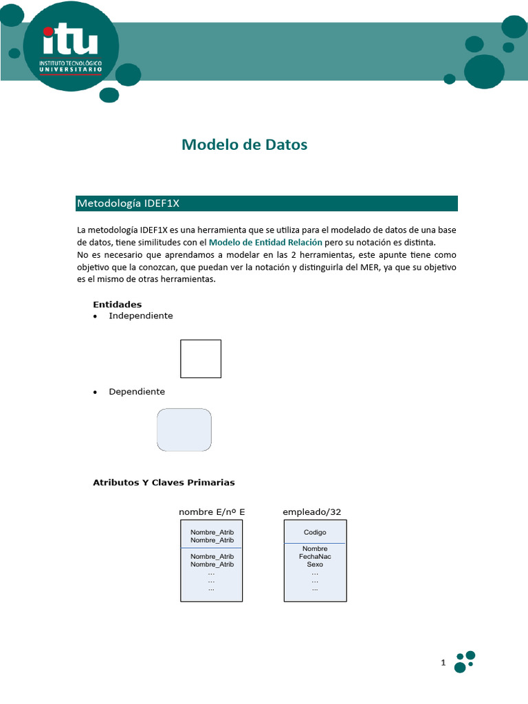 Apunte Metodología IDEF1X | PDF
