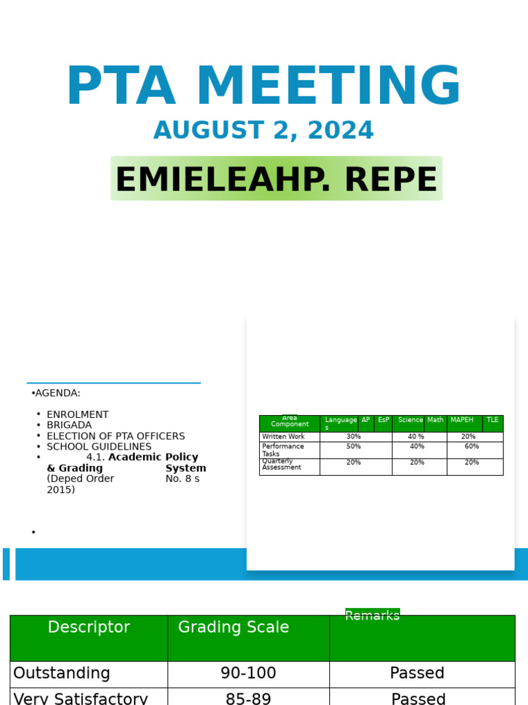 Pta Meeting 2024-2025 | PDF