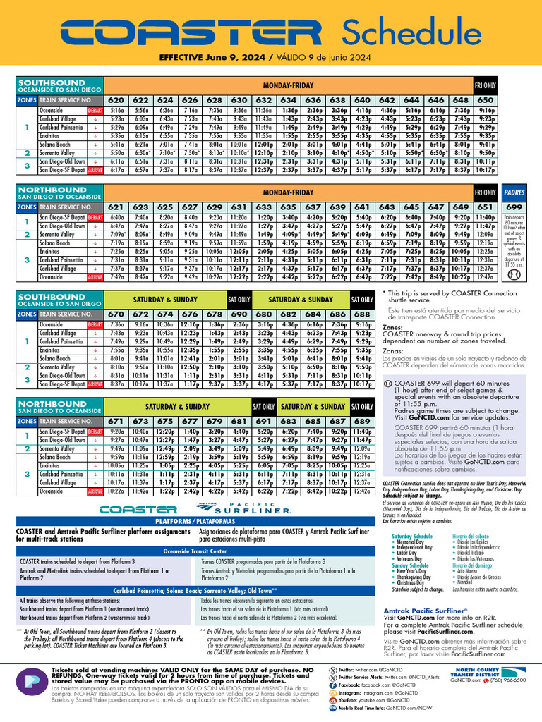 COASTER Platform Schedules June 2024 For Web 1 | PDF