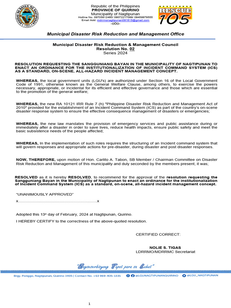 DRRM Resolutions | PDF