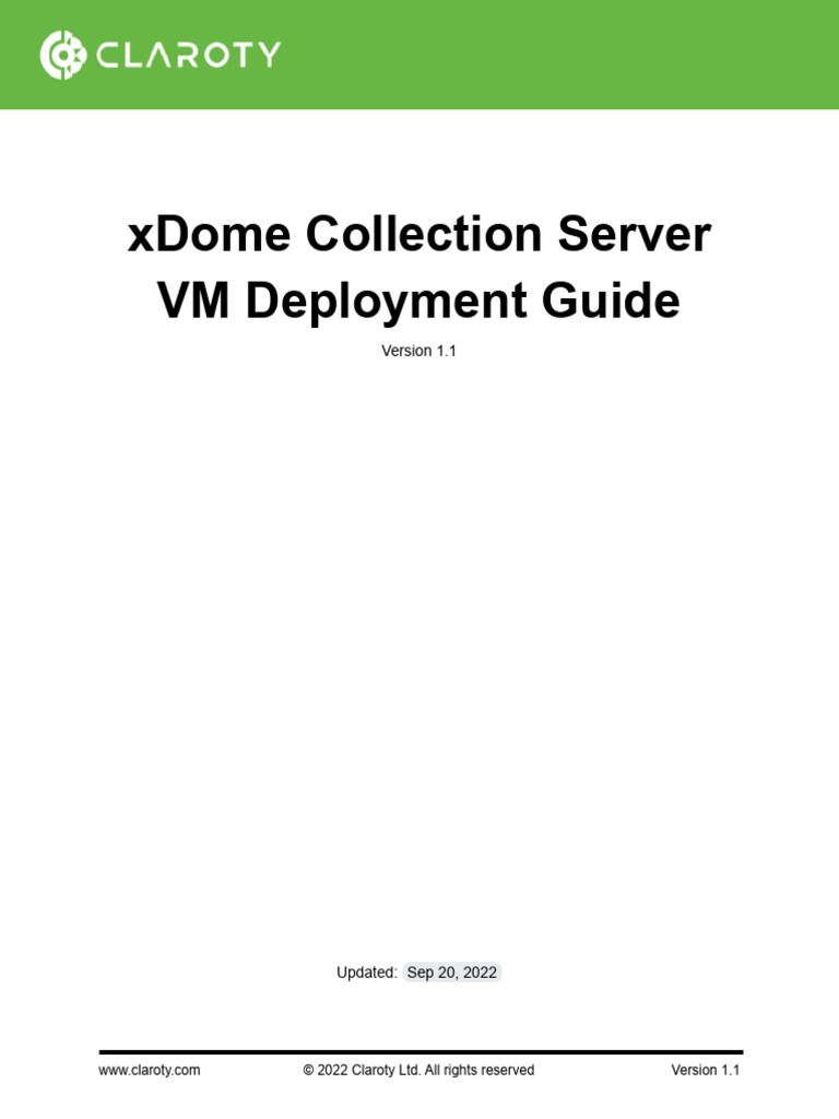 Xdome Collection Server VM Deployment Guide v1.1 | PDF