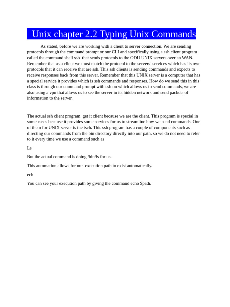 Typing UNiX Commands | PDF