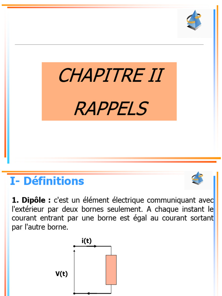 ET - Chapitre II - Rappels | PDF