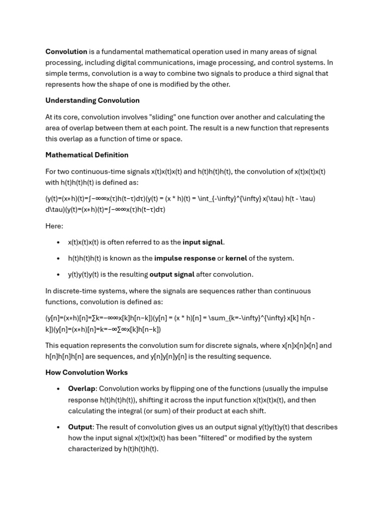 Intro To Convolution | PDF