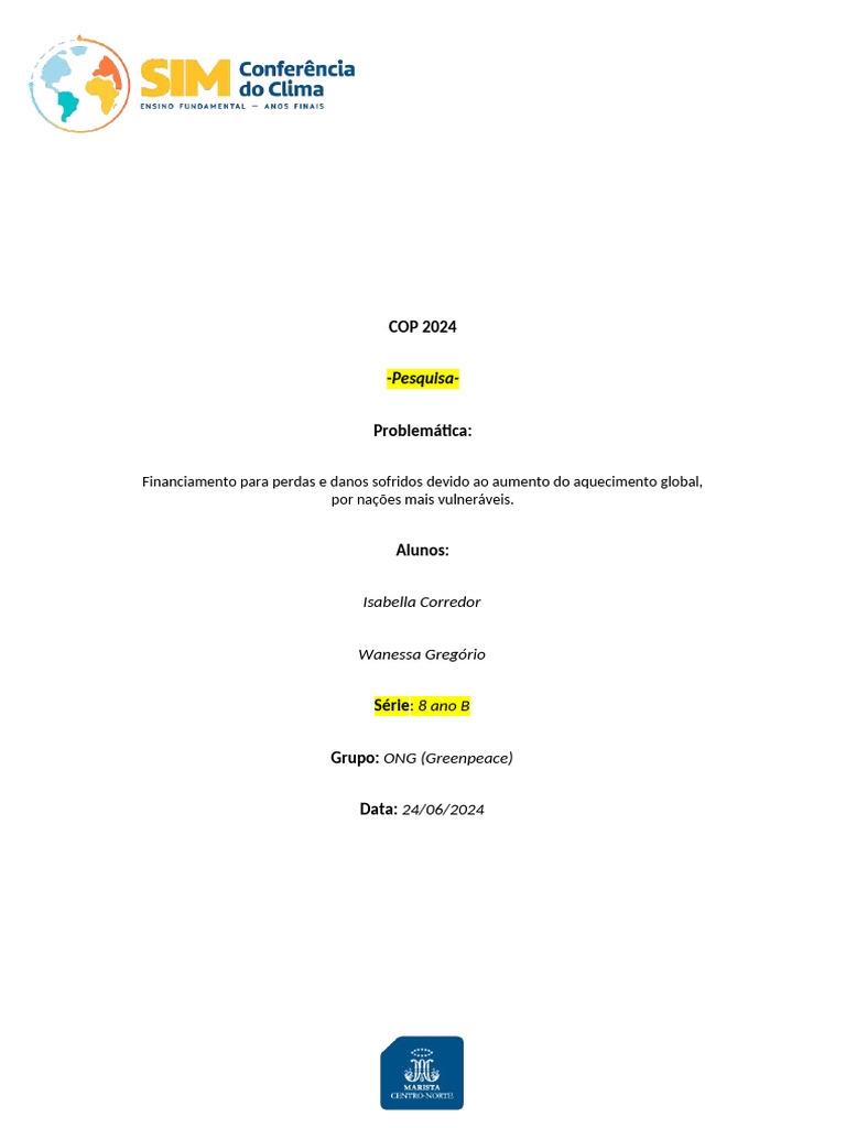COP 2024 (ONG - Greenpeace) FINAL | PDF