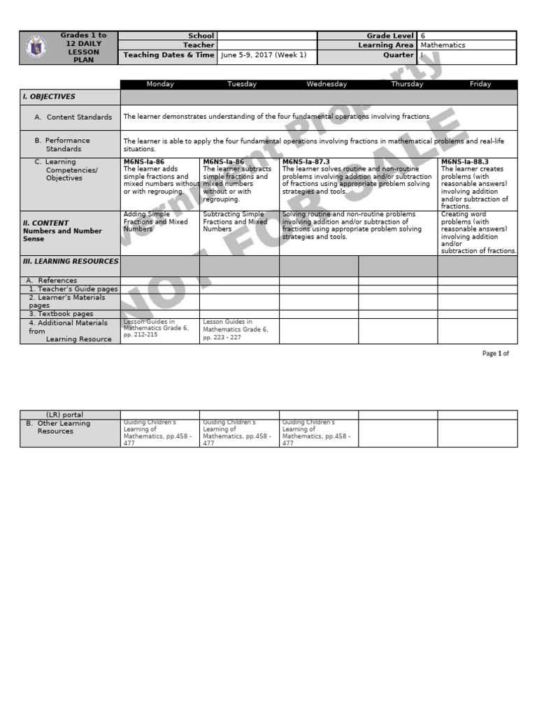 Math 6 Q1 Week 1 | PDF