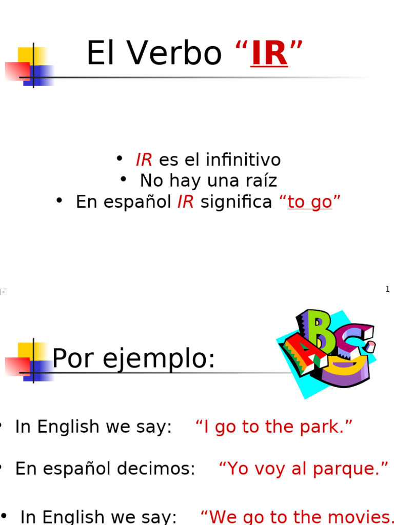 Infinitive Verbs Ir | PDF