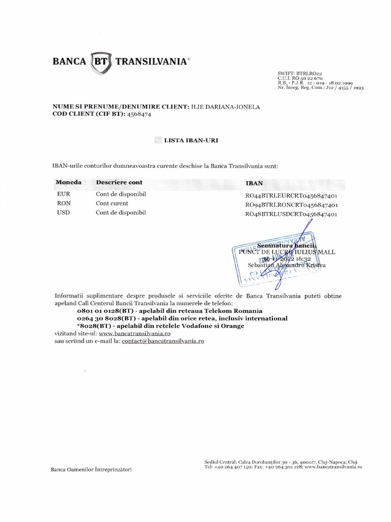 Extras de Cont Dariana Ilie | PDF