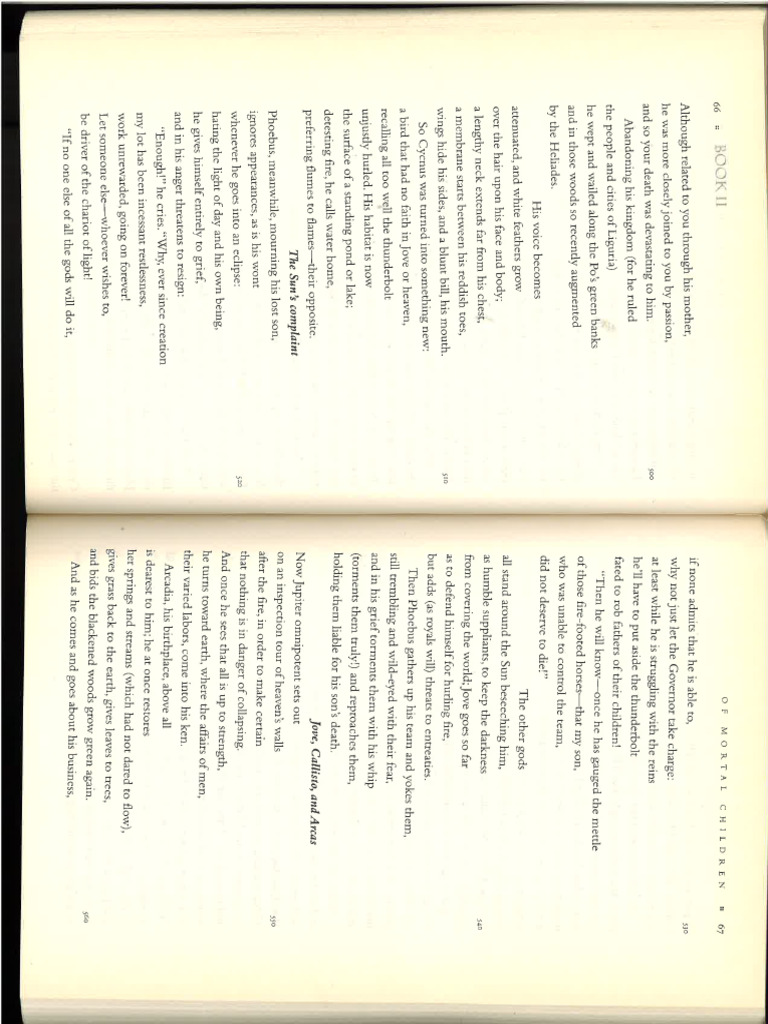 Ovid-Callisto, Narcissus, Niobe | PDF
