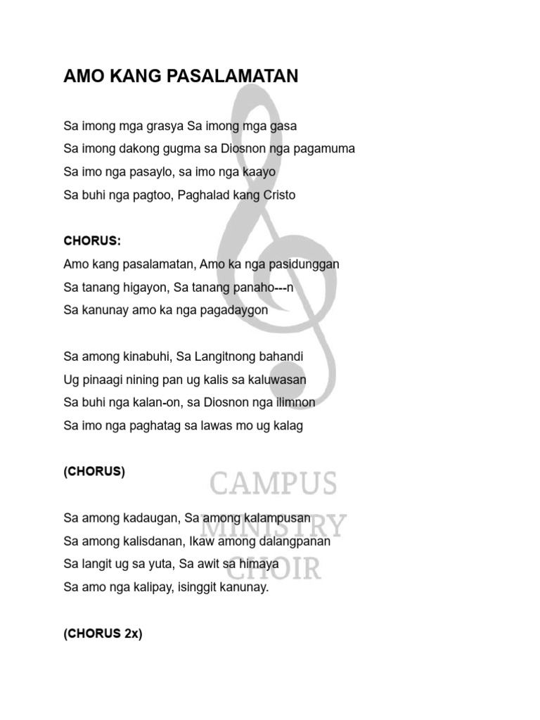 Amo Kang Pasalamatan - Lyrics | PDF