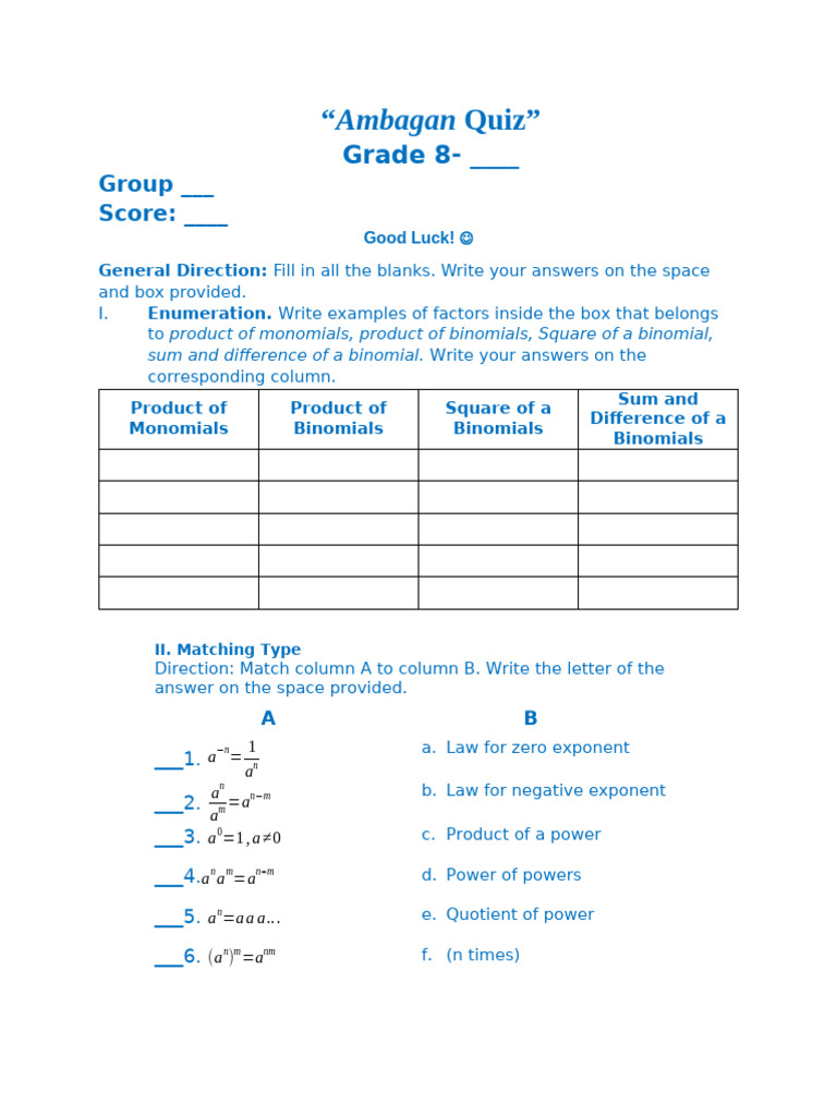 Ambagan Quiz 8 | PDF