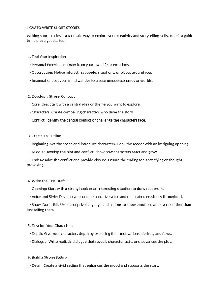 Mastering Short Story Writing Guide | PDF | Plot (Narrative) | Foreign ...