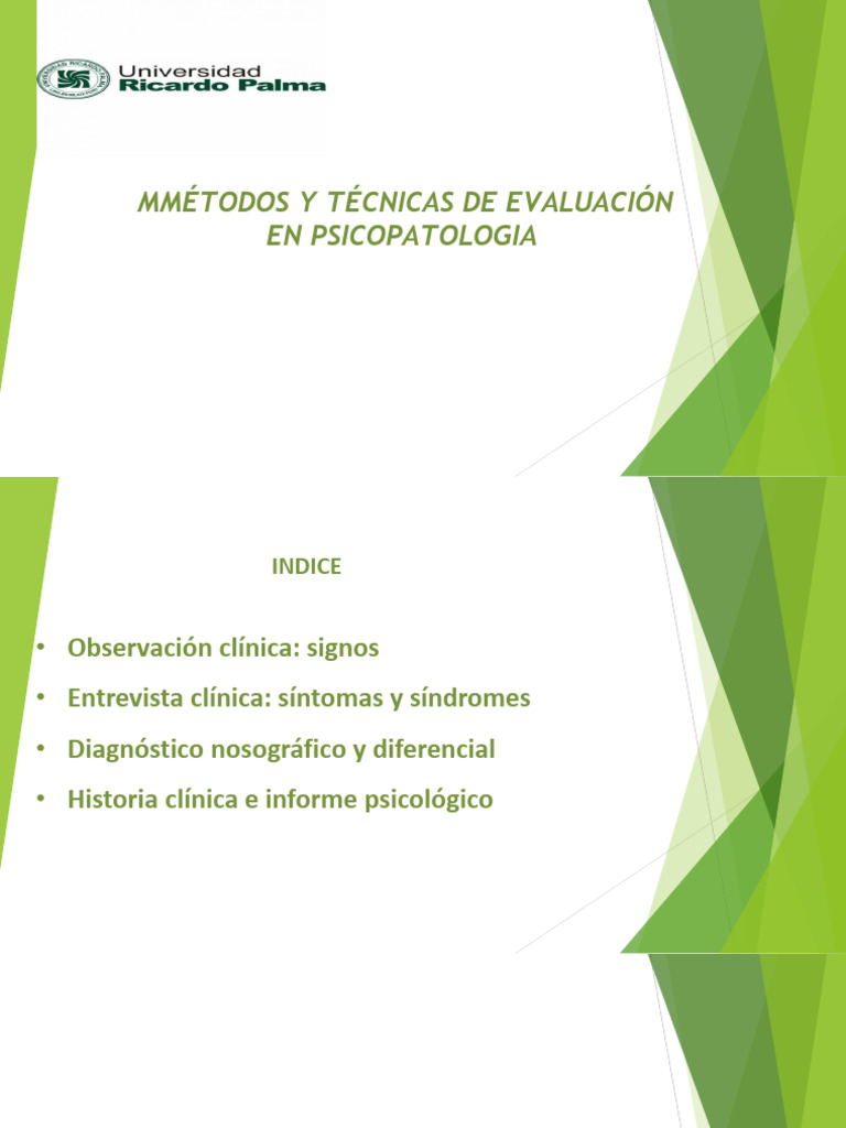 Sesion 3 Metodos de Evaluacion en Psicopatologia Urp | PDF