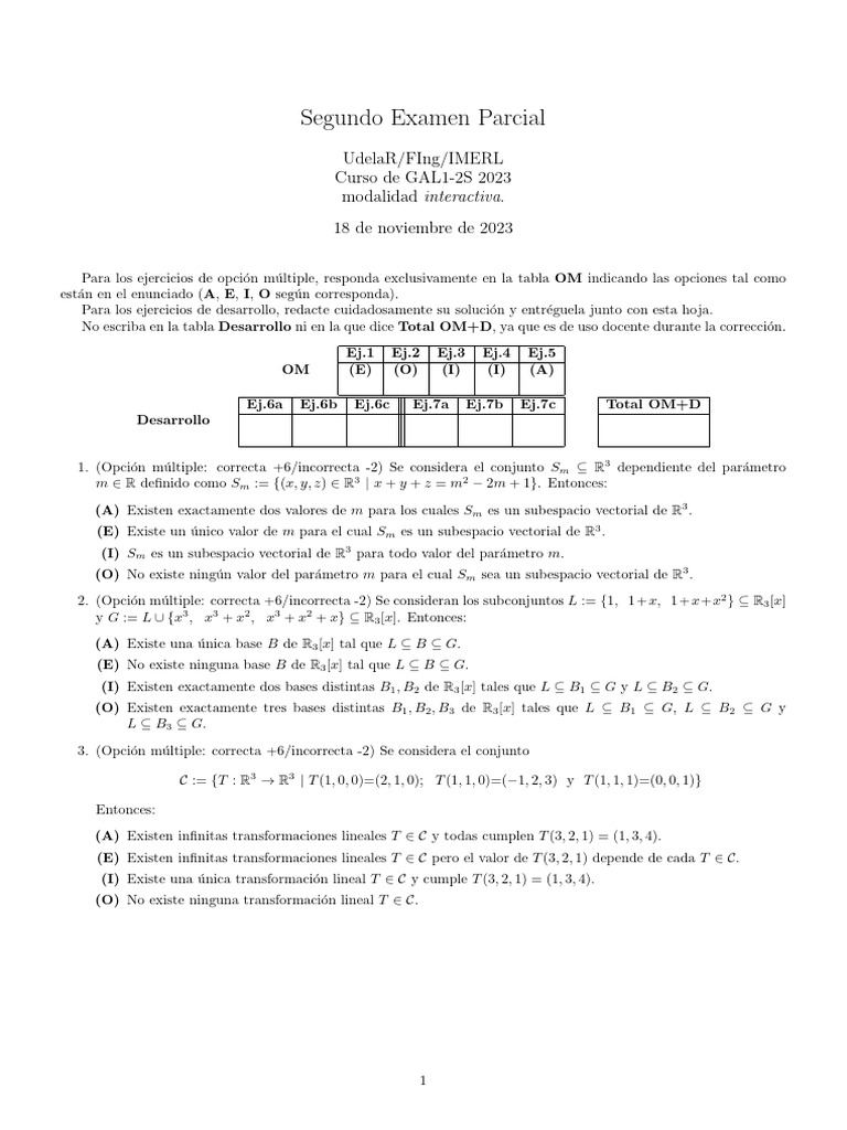 Segundo Ex Parcial+solucion | PDF