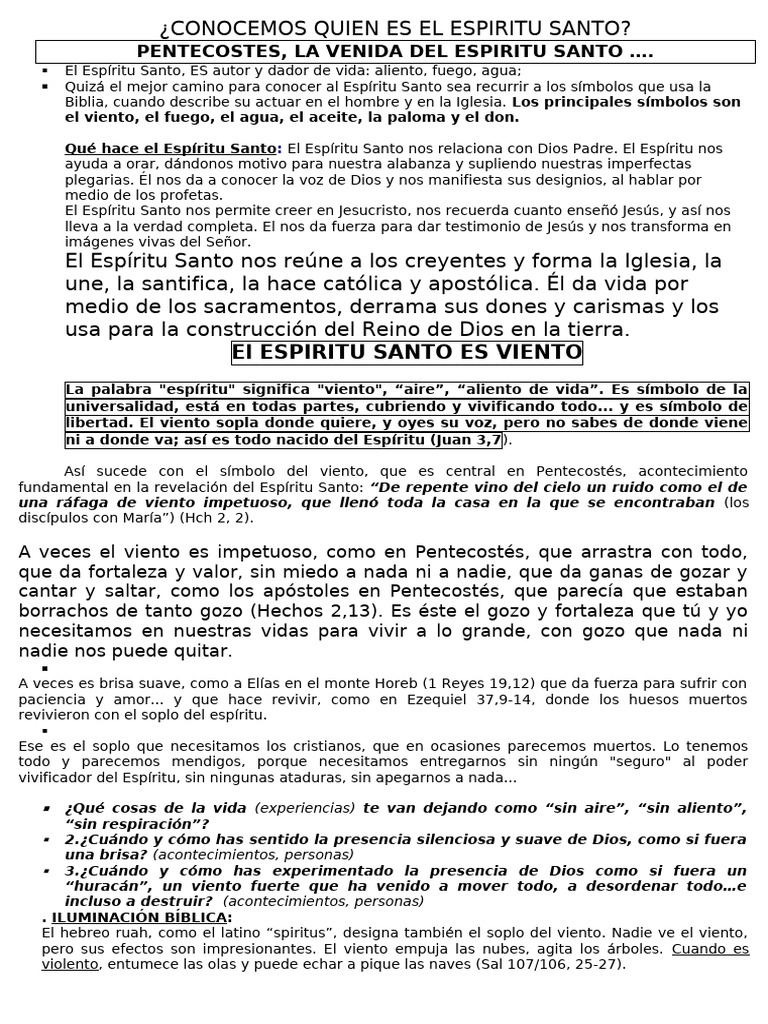 Conocemos Quien Es El Espiritu Santo Viento Pdf