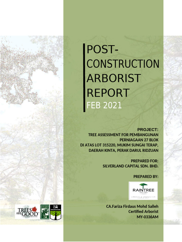 Post-Construction Arborist Report - Completed-Compressed | PDF | Mulch ...