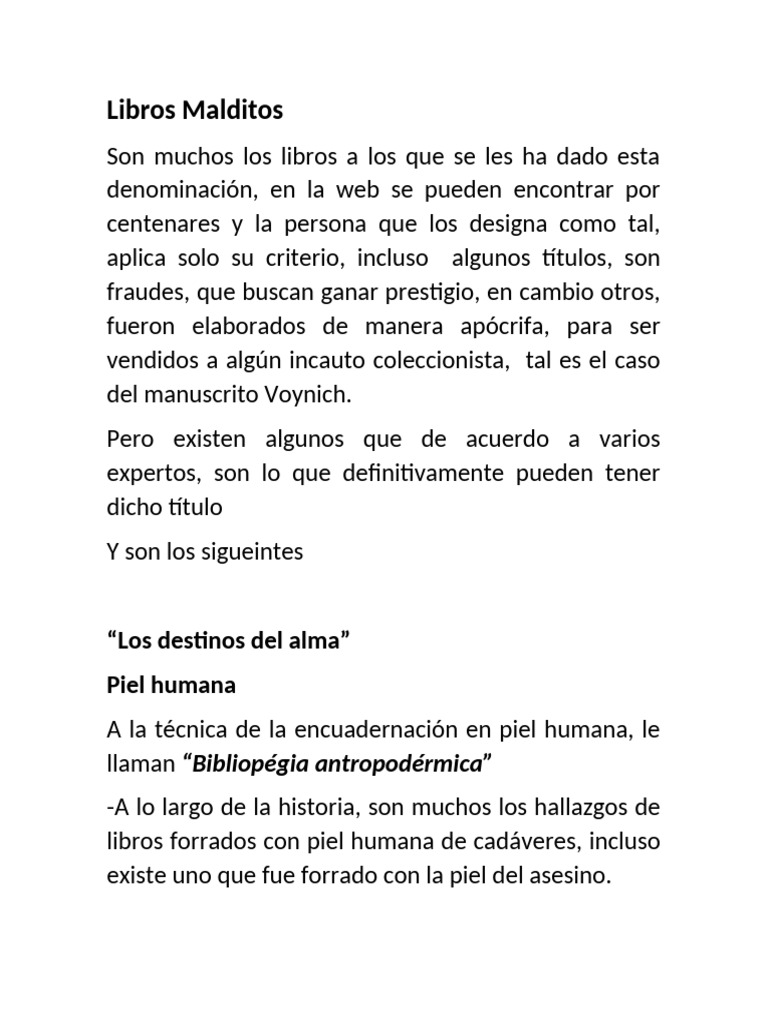 Libros Malditos Contenido | PDF | Libros